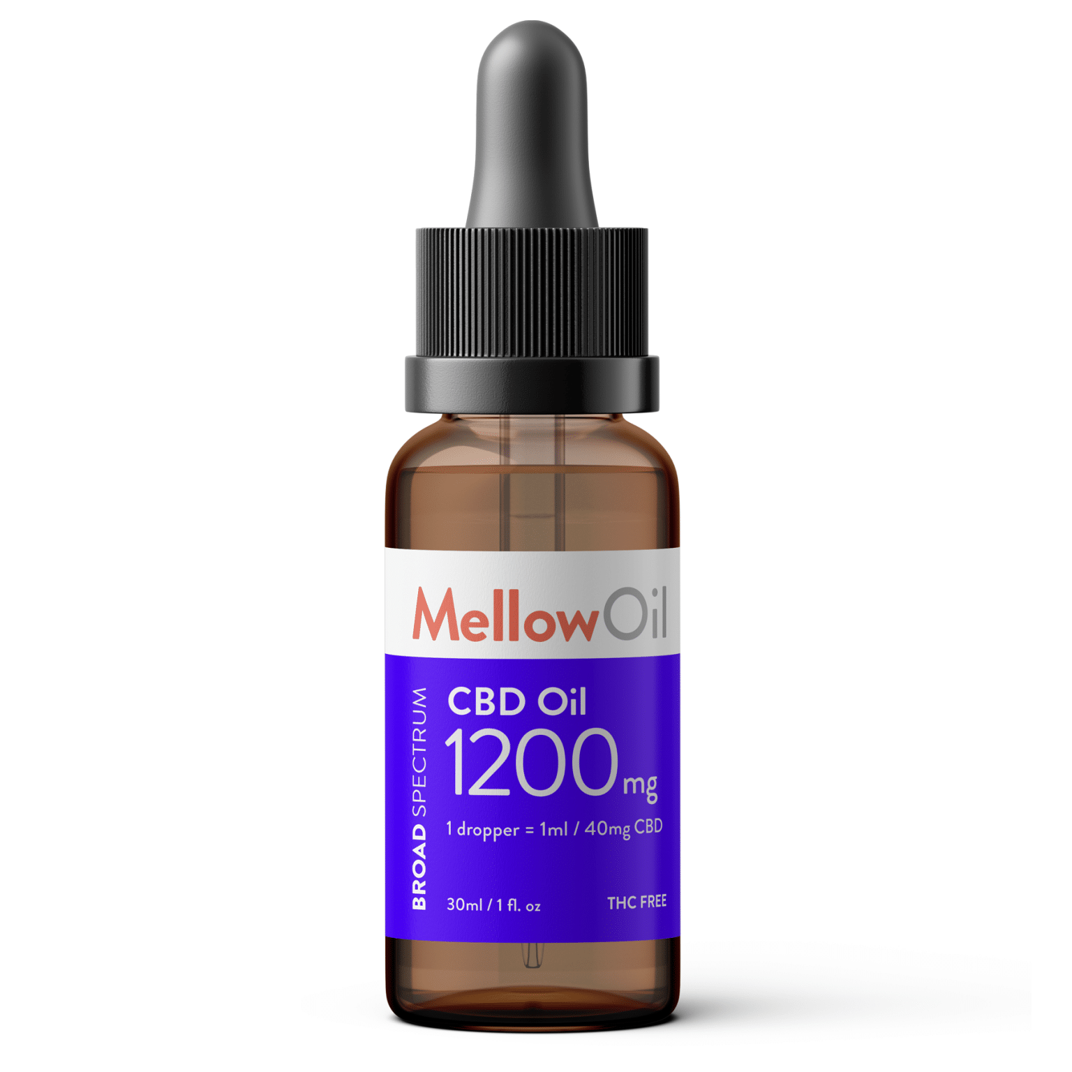 Mellow Oil Broad Spectrum Cbd Tincture 30ml With 1200mg Cannabidiol